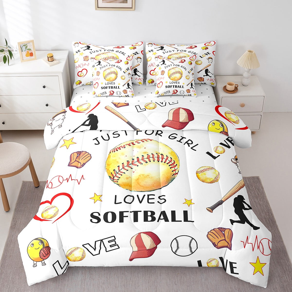 Erosebridal Softball Bed in a Bag Queen size, Sports Gamer Bed Set ...
