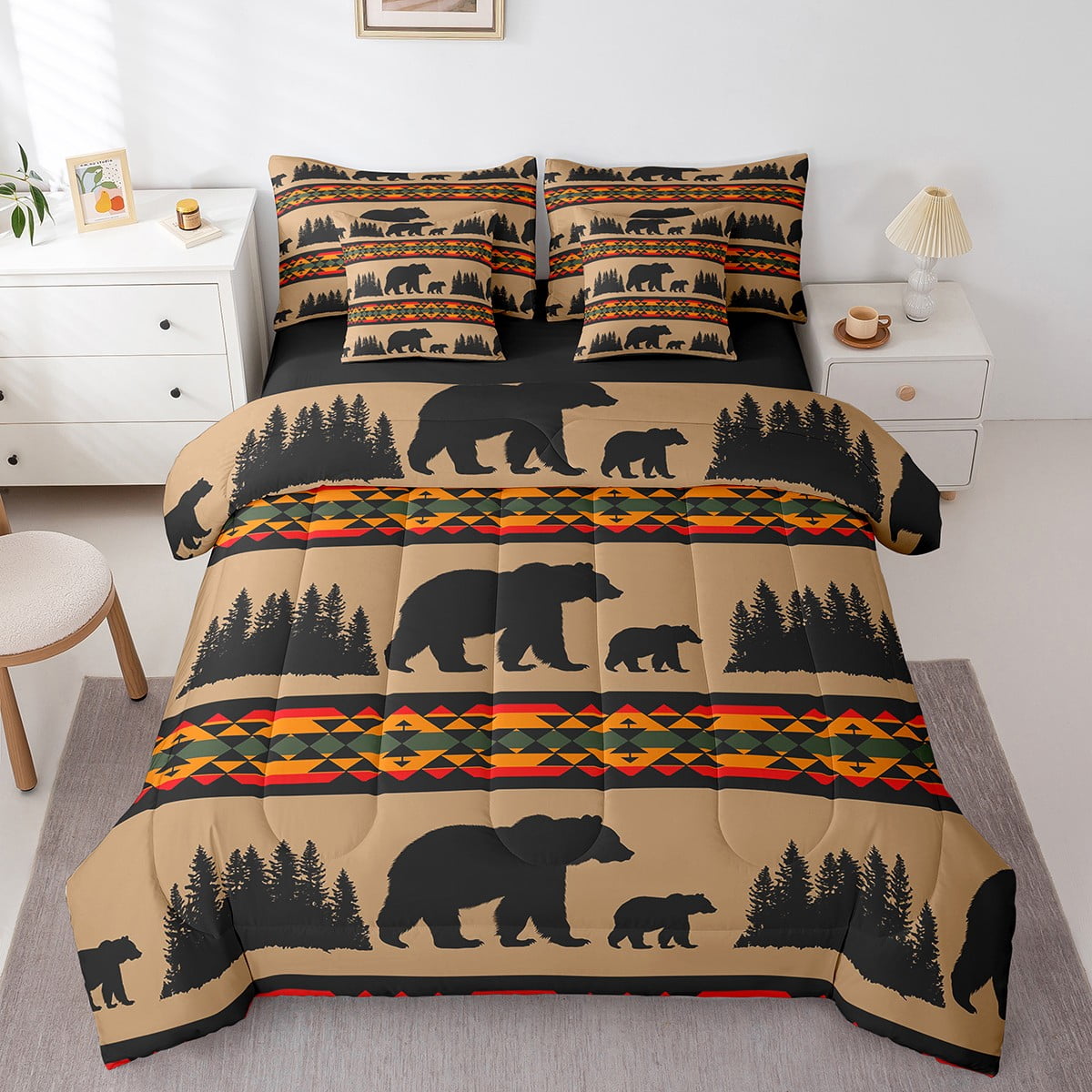 Erosebridal Southwestern Aztec King Comforter Set - 7 Pieces Bed in A ...