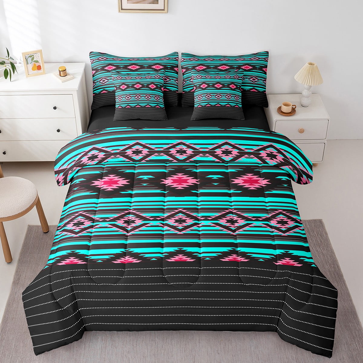 Erosebridal Southwestern Bedding Set Geometric Comforter Set With ...