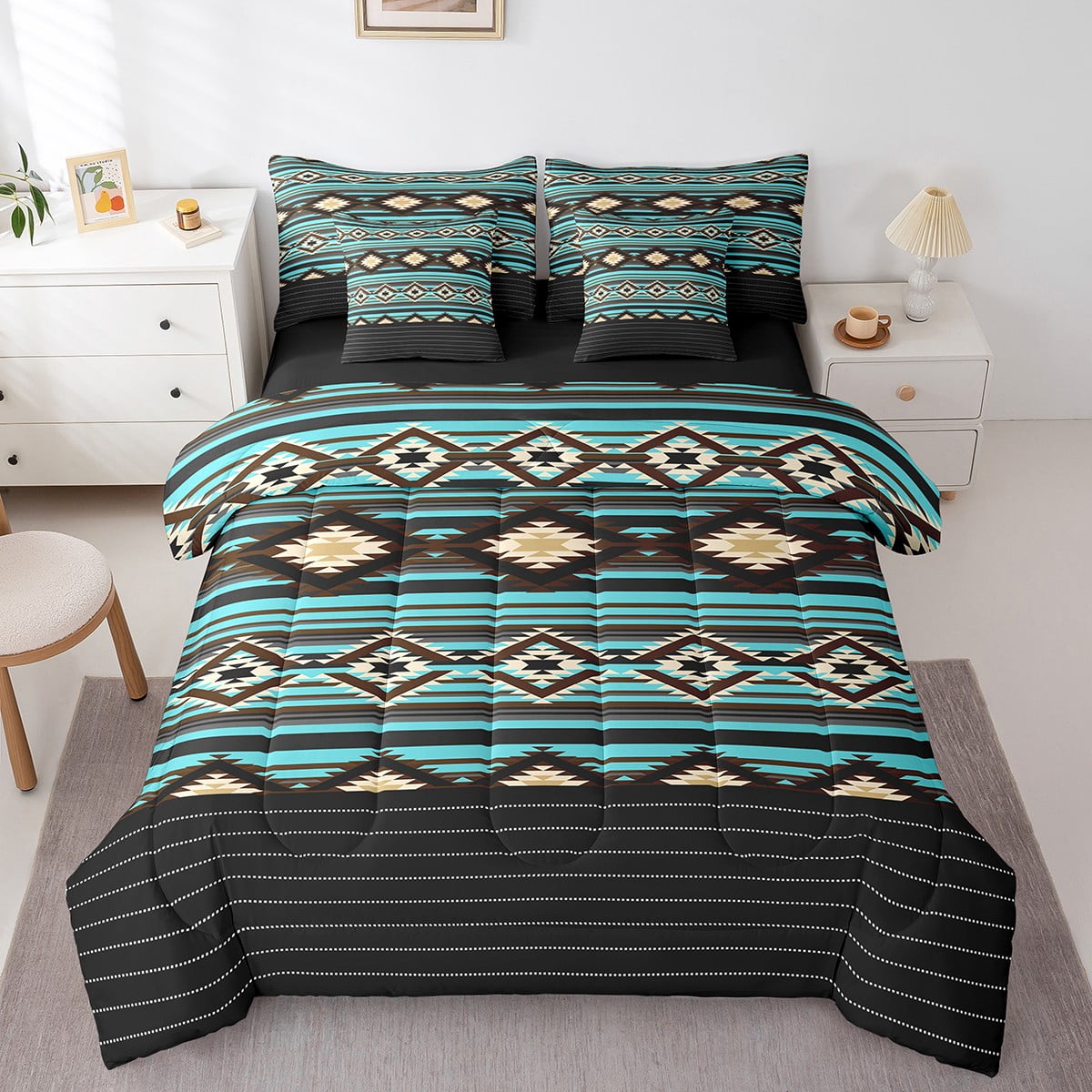 Erosebridal Southwestern Bedding Set Geometric Comforter Set With ...