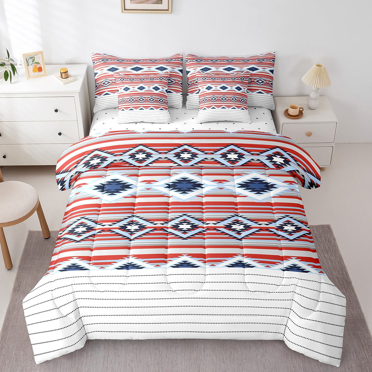 Erosebridal Southwestern Bedding Set Geometric Comforter Set With ...