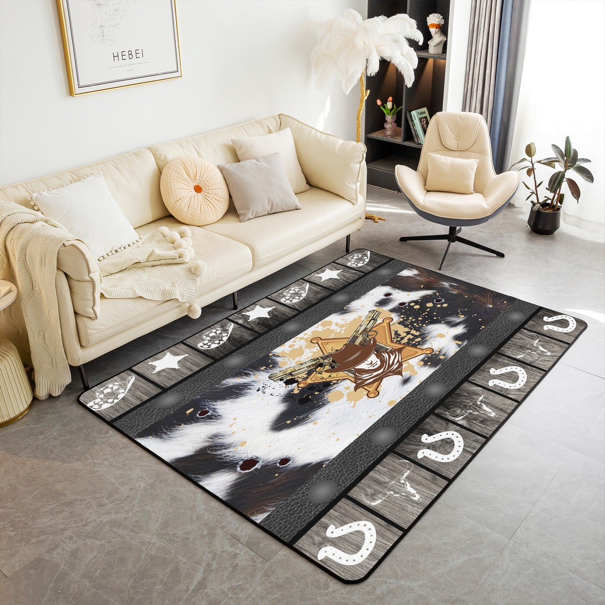 Erosebridal Southwestern Hunter Rugs For Bedroom 6'6" X 4'11",Cowboy ...