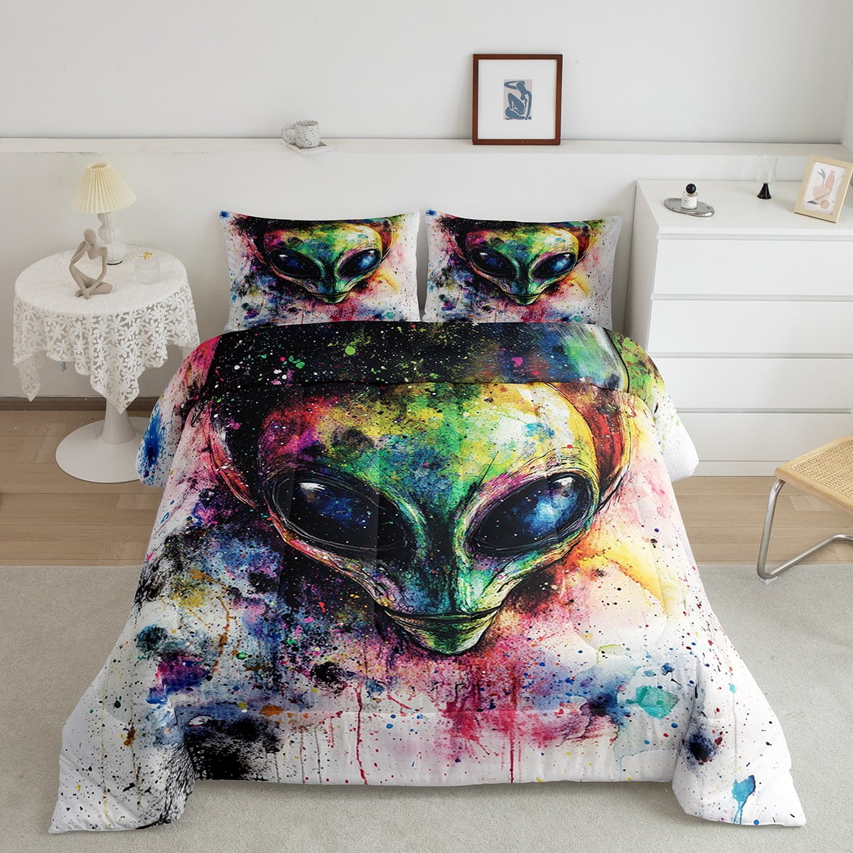 Erosebridal Space Alien Children Bedding Comforter Set,Colorful Cartoon ...