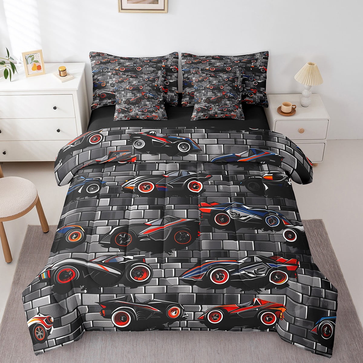 Erosebridal Speed Race Car Bedding Sets Queen Size, Extreme Sports Bed ...
