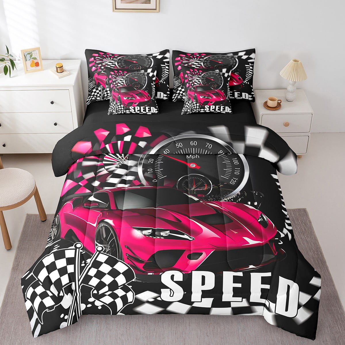 Erosebridal Speed Race Car Bedding Sets Twin Size, Extreme Sports ...