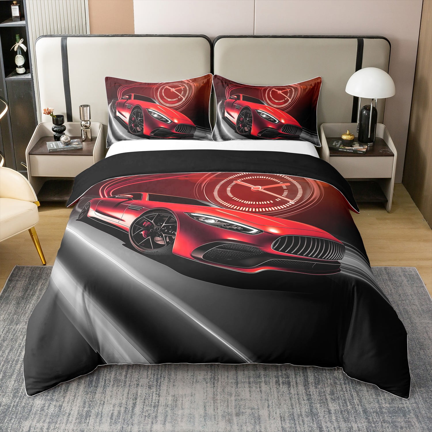Erosebridal Speed Racing Car 100% Cotton Duvet Cover Full Size, Red ...