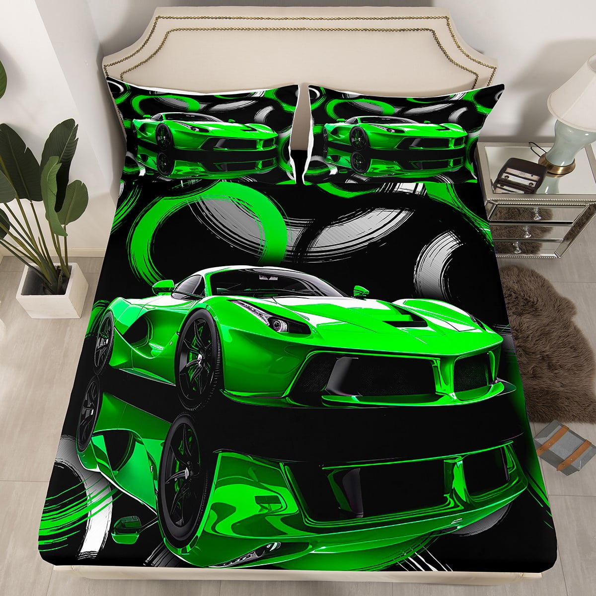 Erosebridal Speed Sport Fitted Sheet Set Full, Racing Car Bedding Full ...