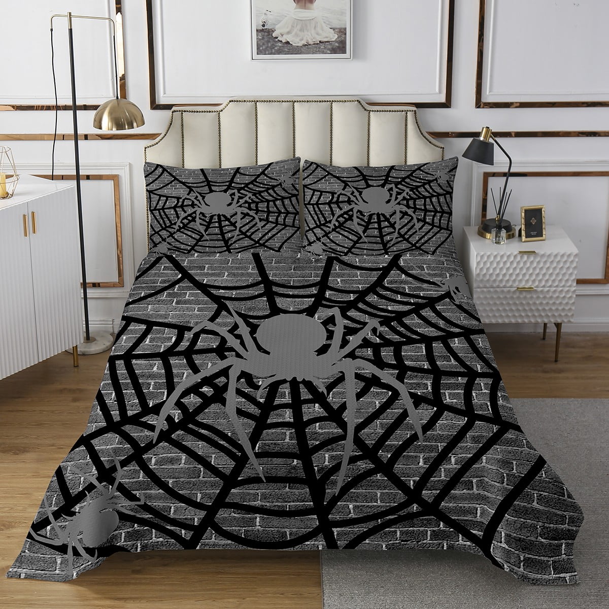 Erosebridal Spider Web Quilt Sets for Queen Size Bed,Animal Spider Bed ...