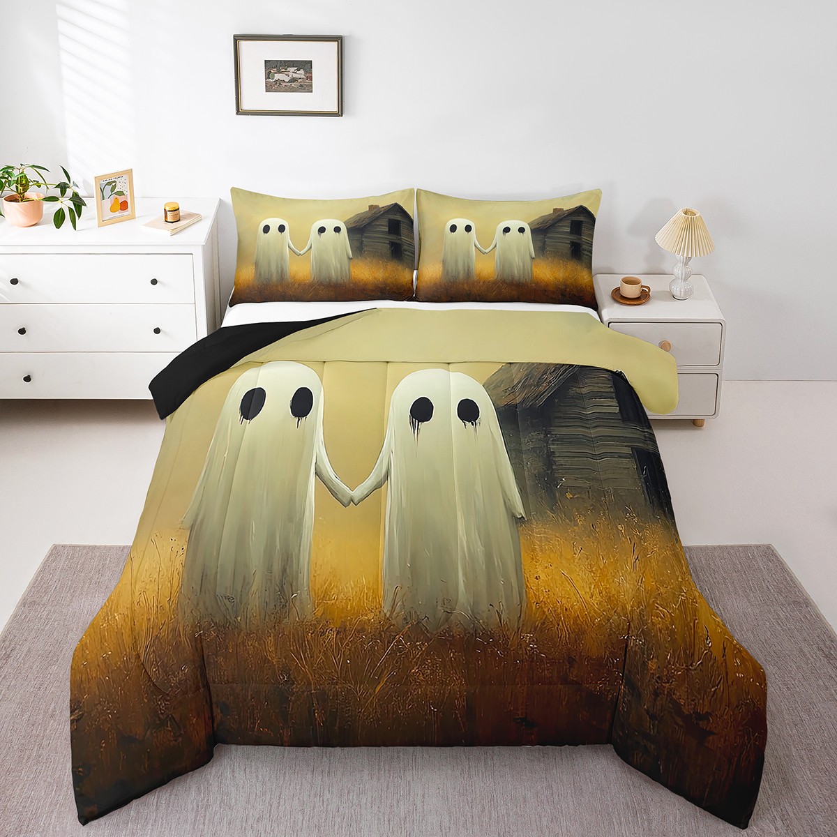 Erosebridal Spooky Ghost Bedding Full Comforter Set, Gothic Halloween ...