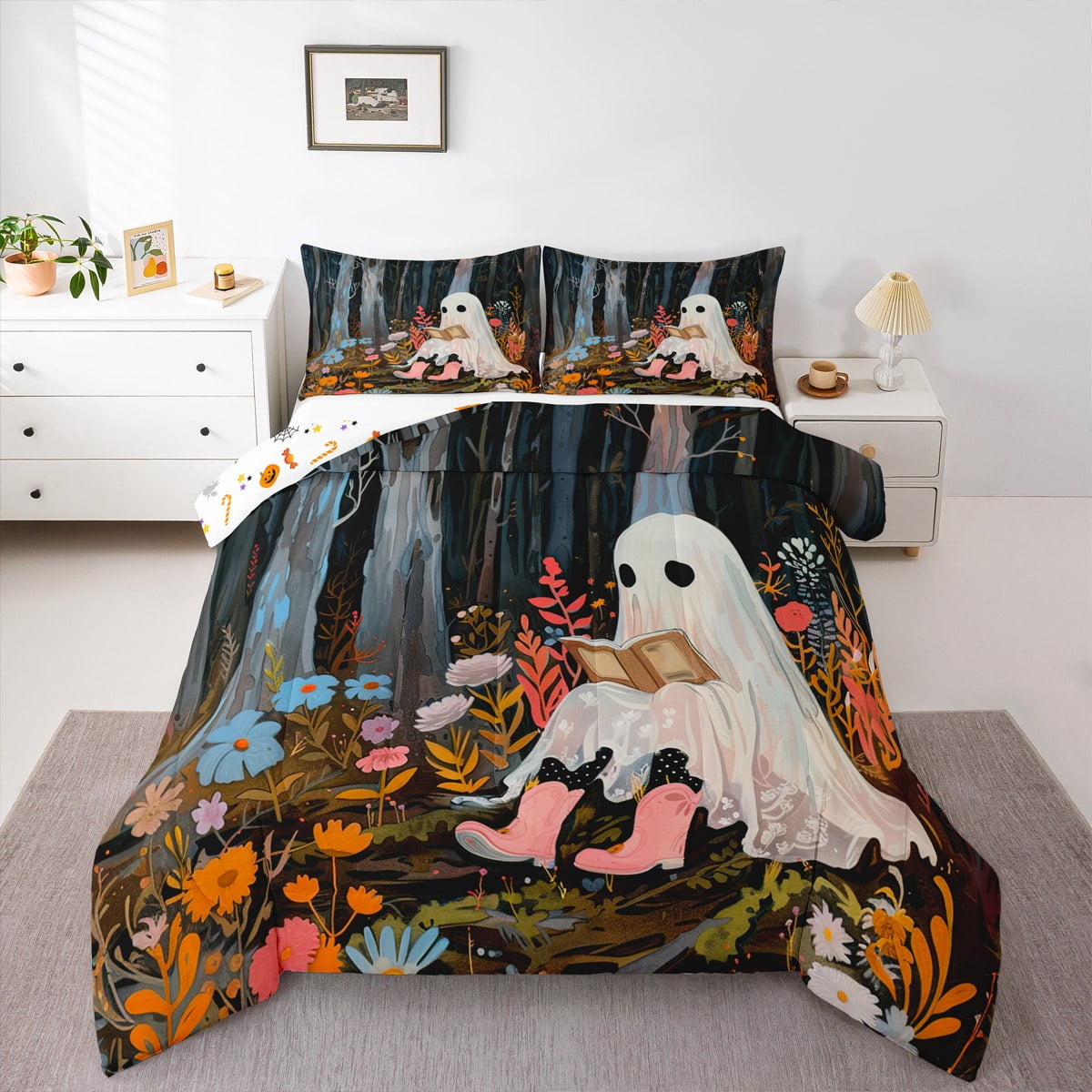 Erosebridal Spooky Ghost Bedding Sets Full with Comforter,Happy ...