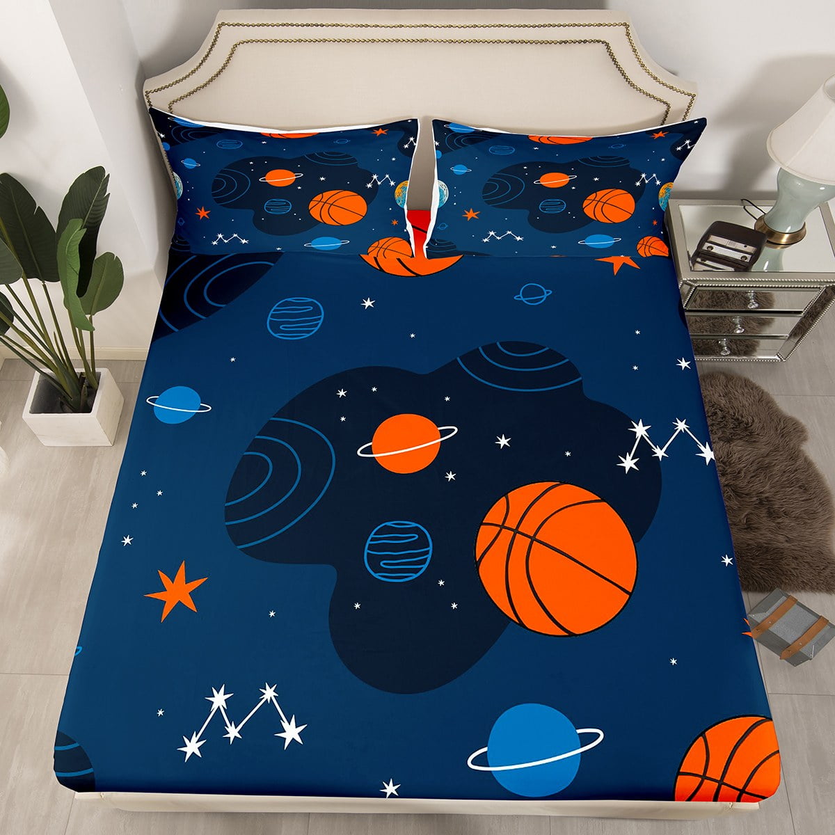 Erosebridal Sport Basketball Fitted Sheet Set Twin,Ball Gamer Bedding ...