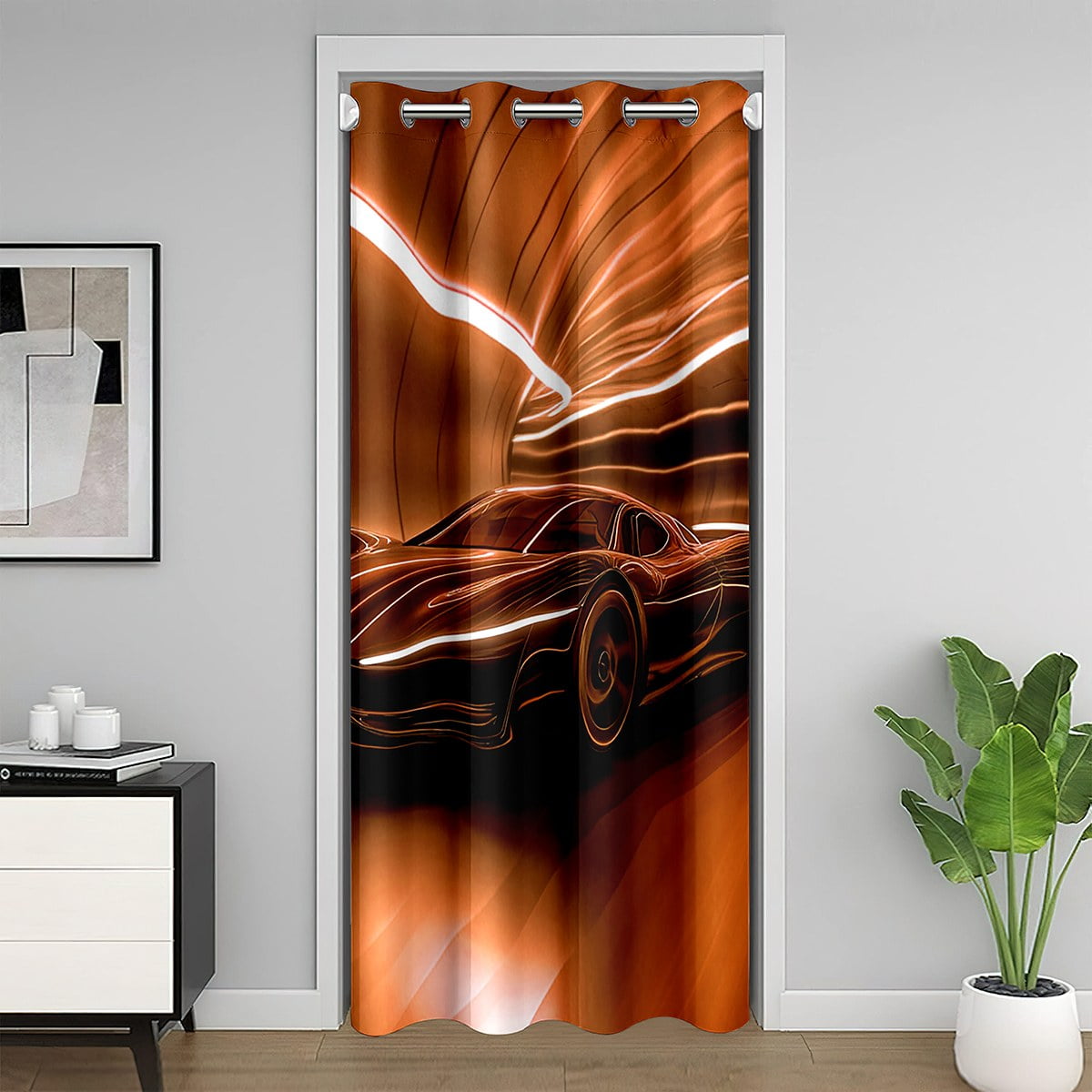 Erosebridal Sport Car Door Curtain For Doorways 80"x59",Racing Car Door ...