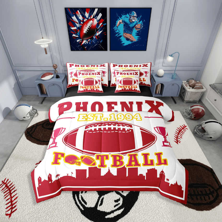 Erosebridal Sport Football Bedding Sets King Size,Ball Game Bed in a ...