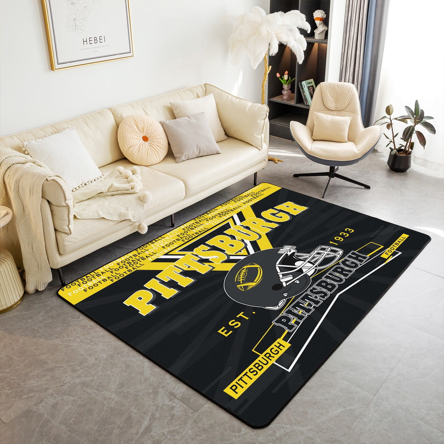 Erosebridal Sports Area Rug for Football Fan,Football Rug Non Slip 4'11 ...