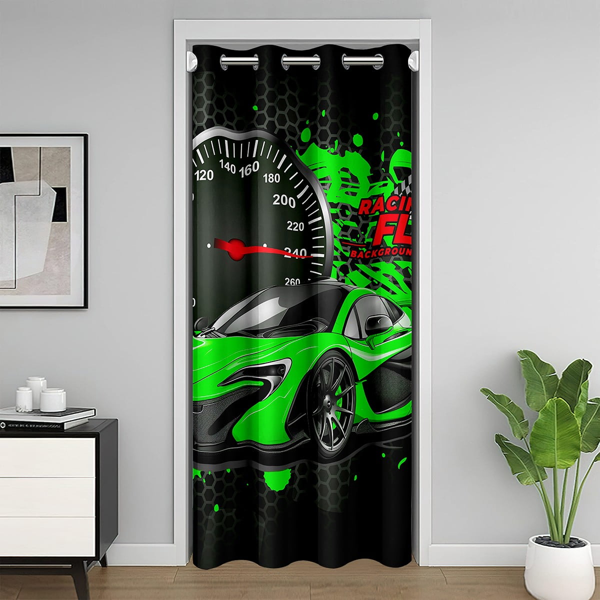 Erosebridal Sports Car Door Curtain Panel 52x84,Honeycomb Hexagon Door ...