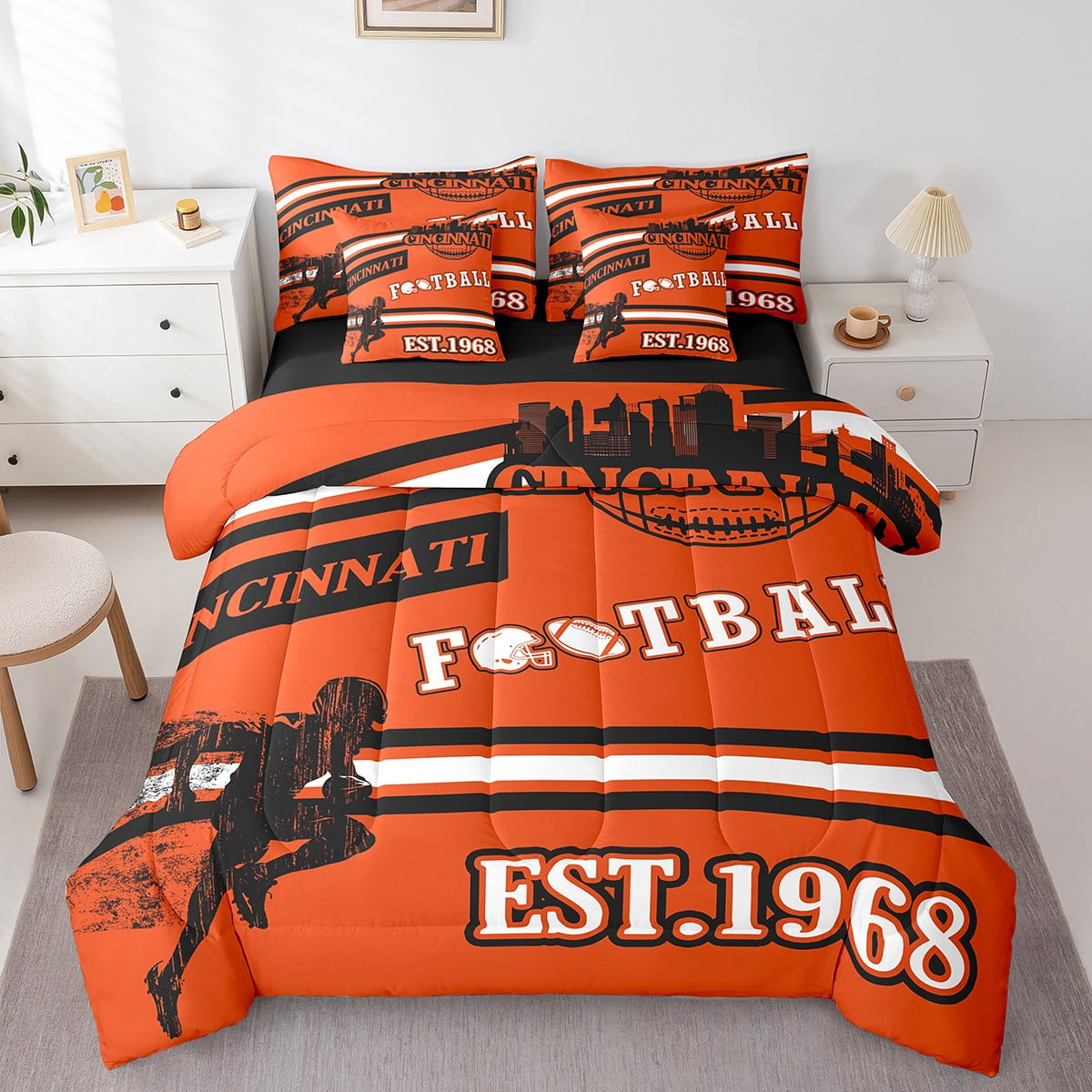 Erosebridal Sports City Cincinnati Bedding Sets Queen Size,American ...