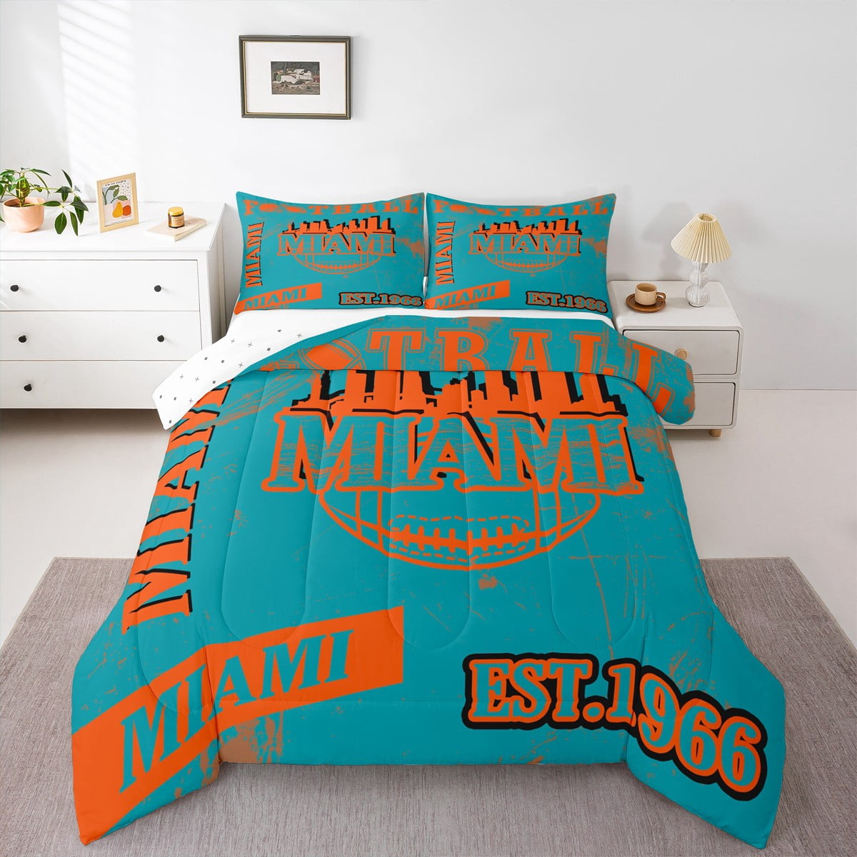Erosebridal Sports City Silhouette Comforter Sets Full Size,American ...