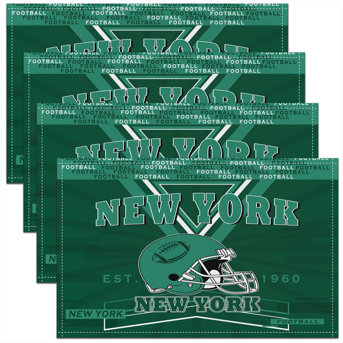 Erosebridal Sports Placemats Set of 4 for Football Fan 12x18 inch ...