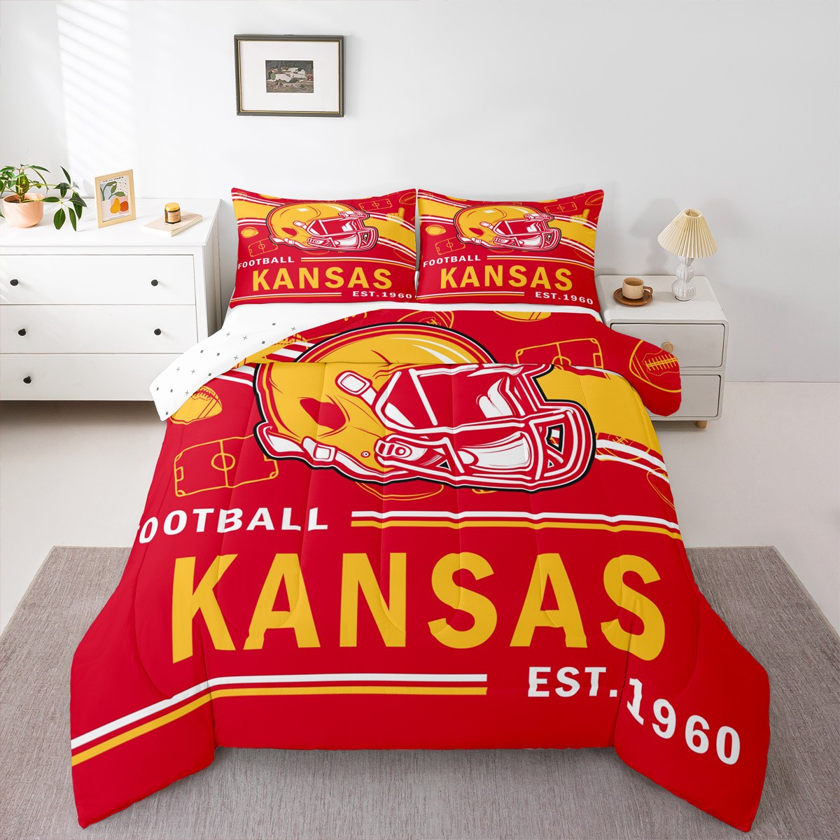 Erosebridal Sports Theme Bedding King Comforter Set,American Football ...