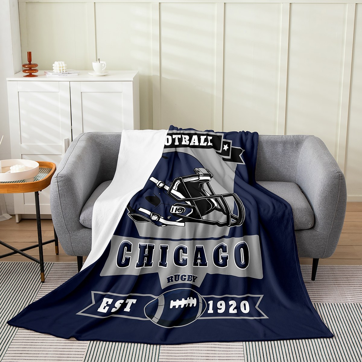 Erosebridal Sports Throw Blanket for Couch 50x60, Lightweight, Navy ...