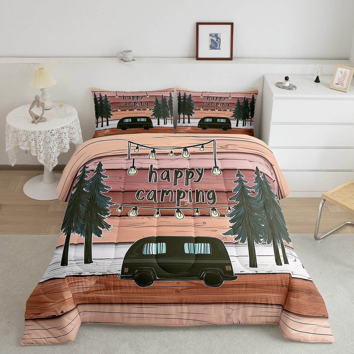 Erosebridal Spring Camping Comforter Sets King Size, Travel Truck ...