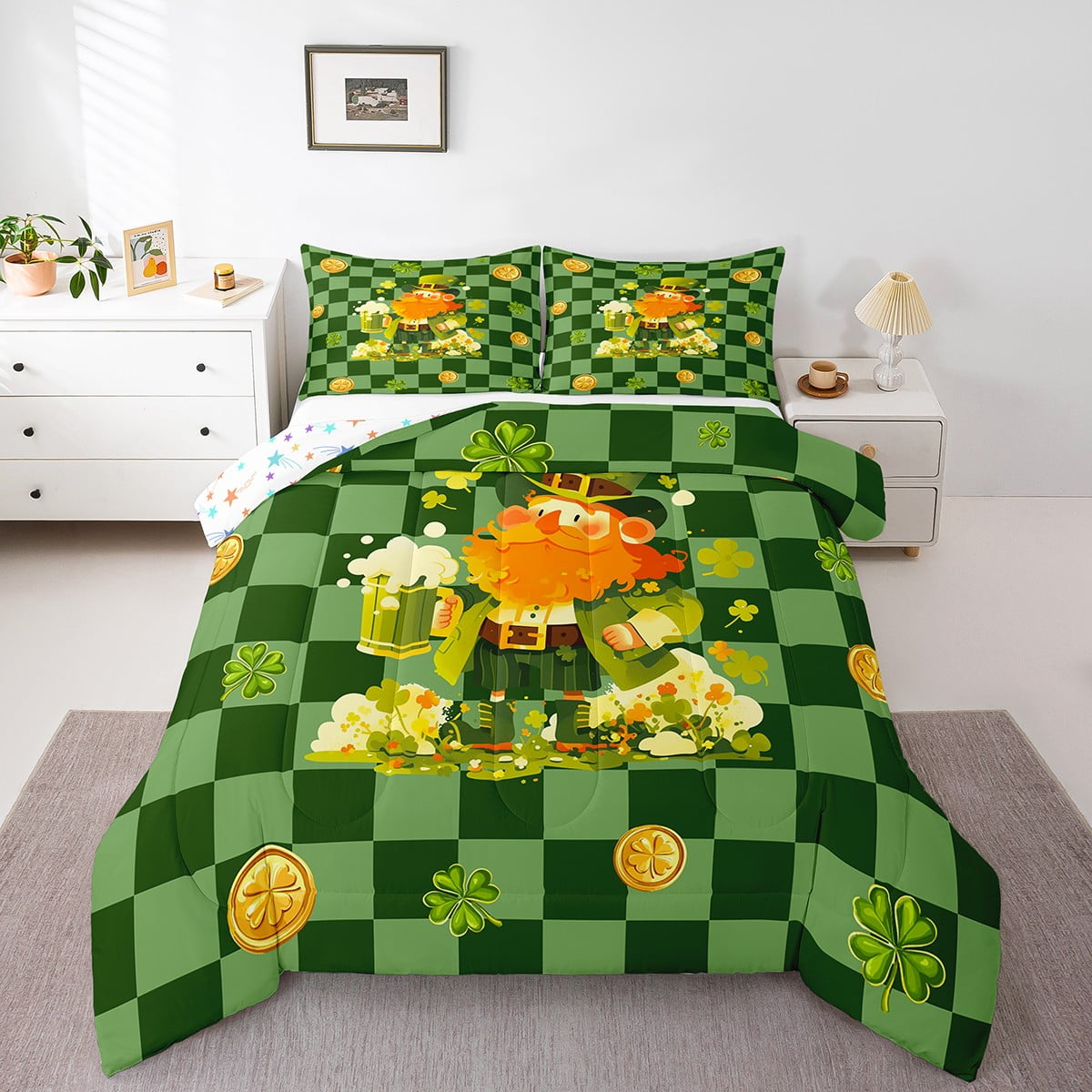 Erosebridal St. Patrick's Day Bedding Sets Full with Comforter, Green ...