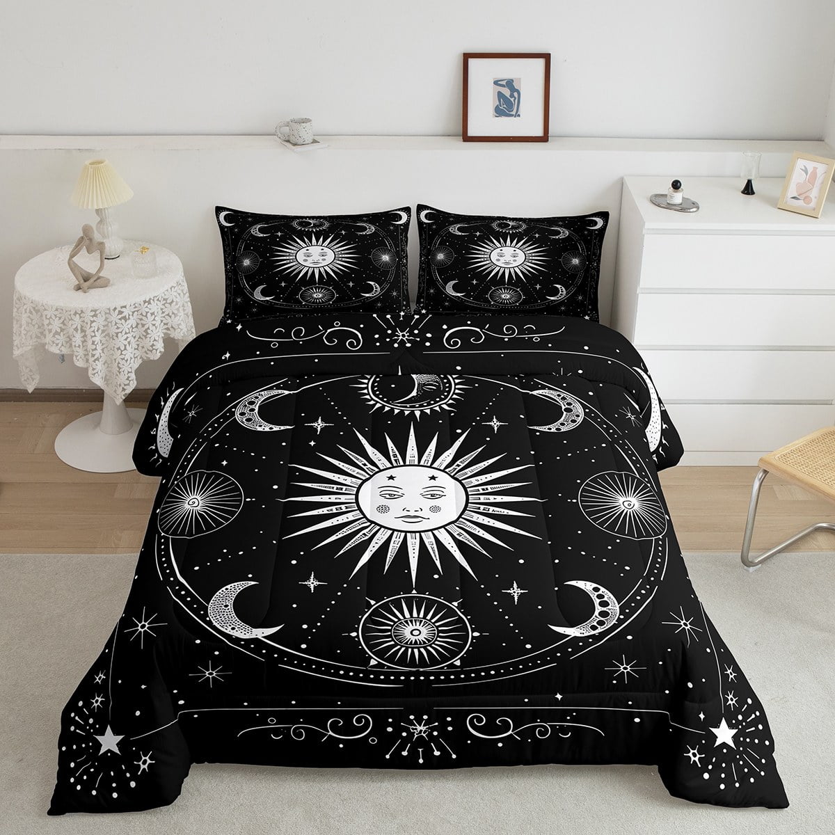 Erosebridal Star Moon Bedding Full Comforter Set, Starry Sky Down ...