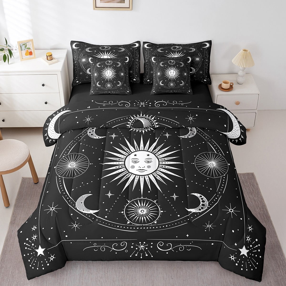 Erosebridal Star Moon Bedding King Size, Starry Sky Bedding Sets King ...
