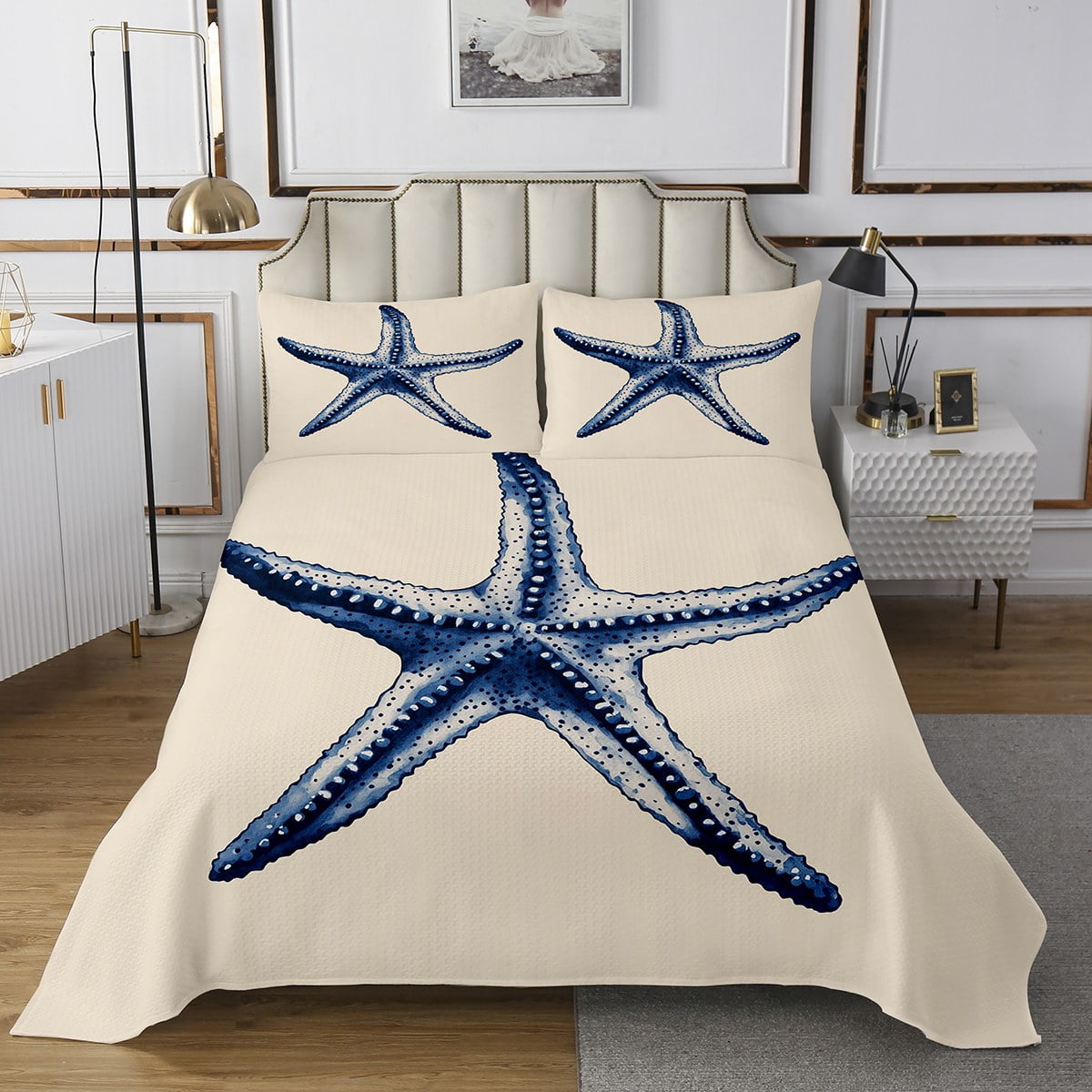 Erosebridal Starfish Bedspread Queen Size Ocean Coastal Creature ...
