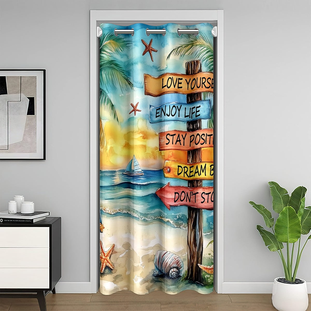 Erosebridal Starfish Seashell Door Curtain For Doorways 34x80,Summer ...