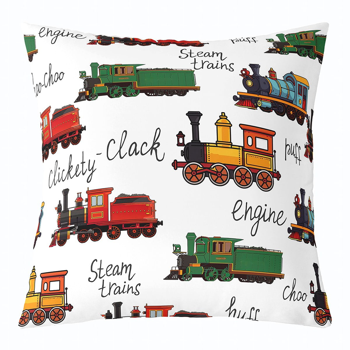 Erosebridal Steam Engine Train Throw Pillow Covers 24x24, Vintage ...