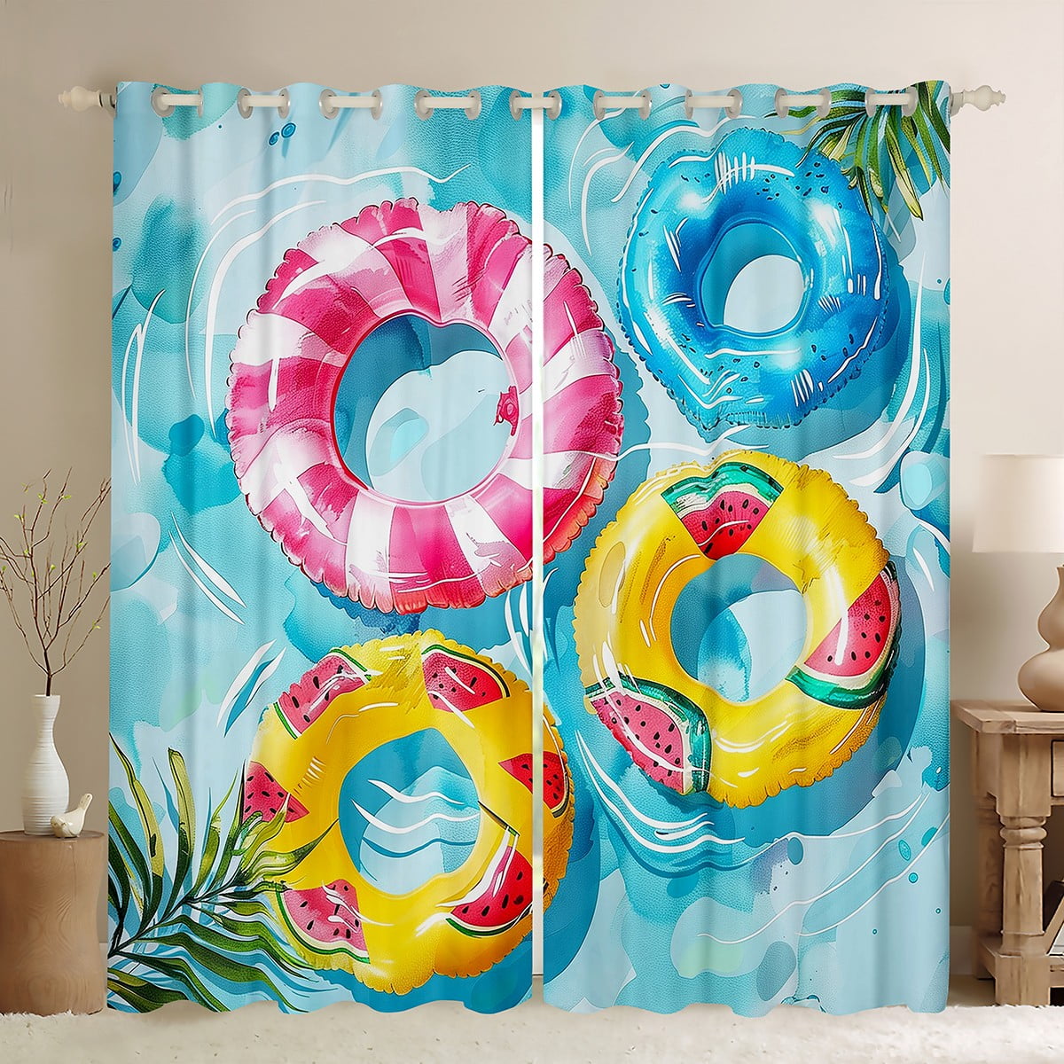 Erosebridal Summer Swimming Pool Curtains and Drapes (42x90), Happy ...
