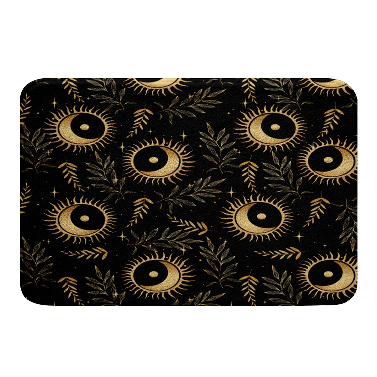 Erosebridal Sun Moon Bathroom Rugs 16X24,Boho Leaves Bathroom Mat ...