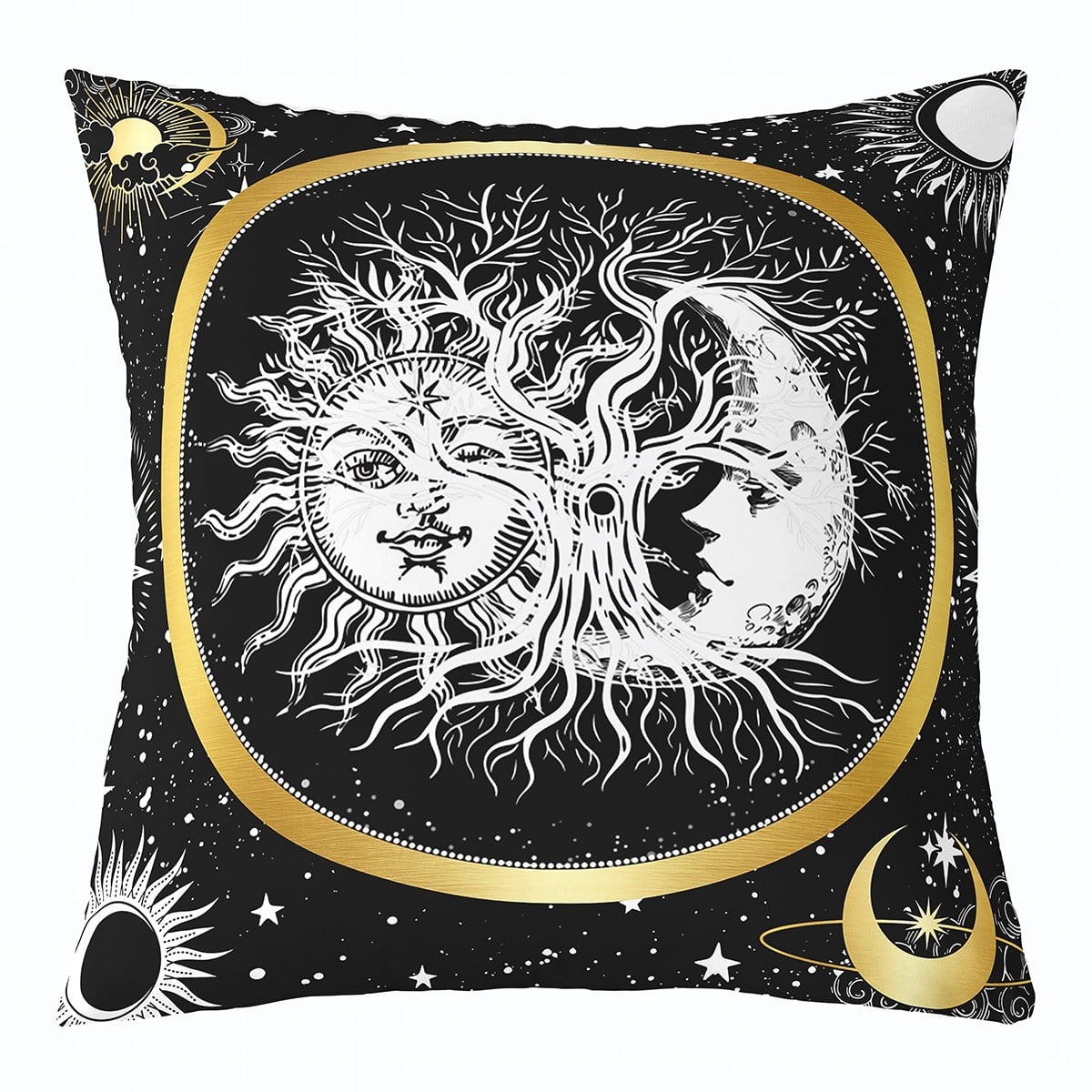 Erosebridal Sun Moon Pillow Cases,Starry Sky Cushion Covers for Sofa ...