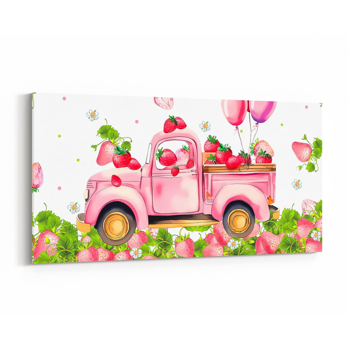 Erosebridal Sweet Strawberry Theme Canvas Wall Art for Bedroom 48x24 ...