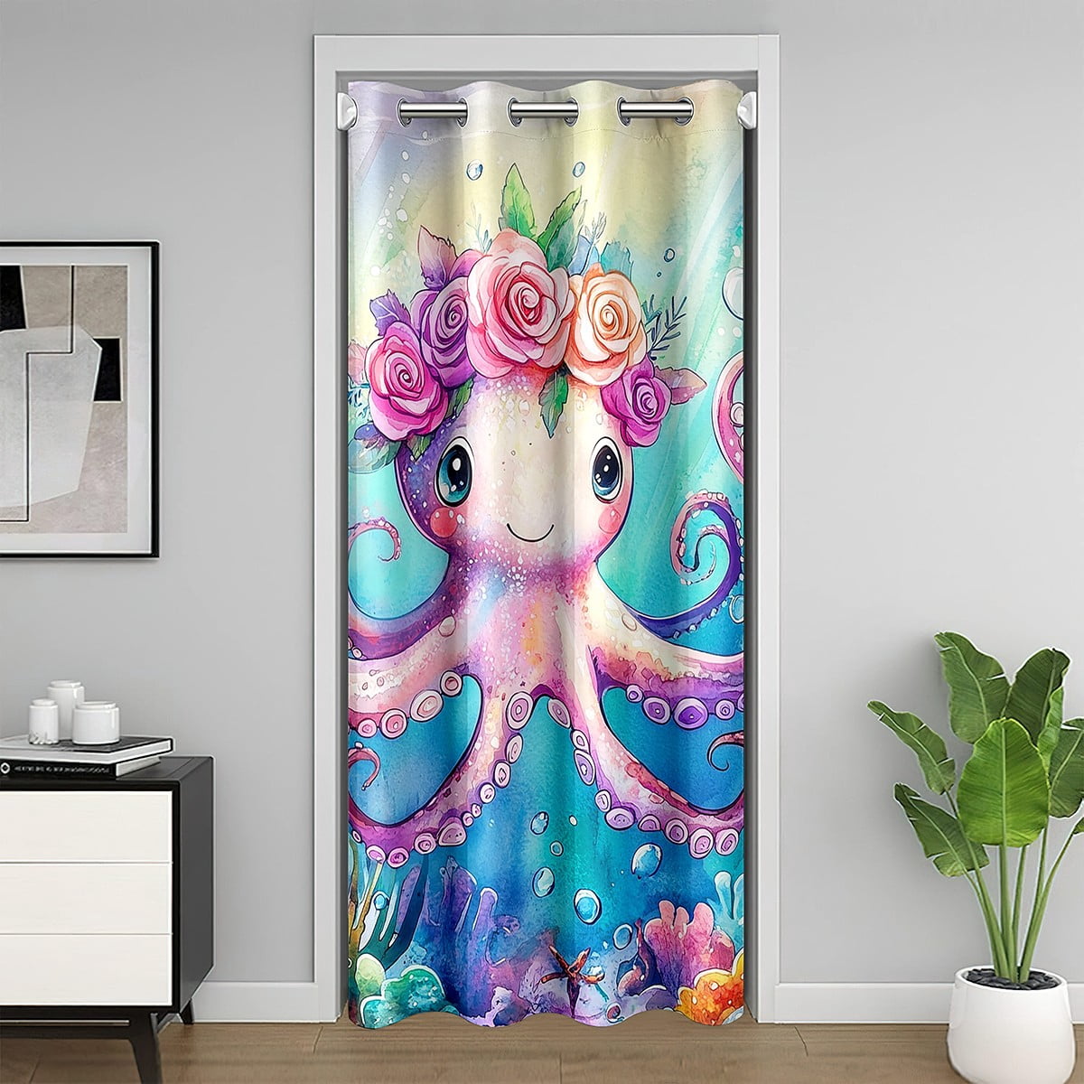 Erosebridal Teen Flower Octopus Door Curtain For Door Window 34x80 ...