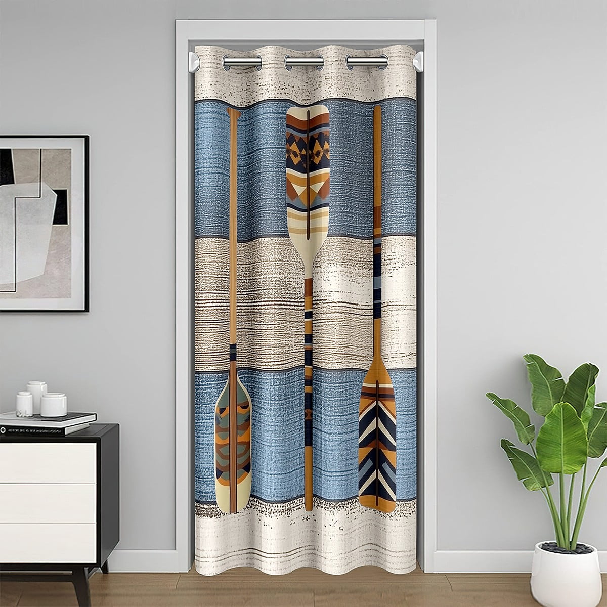 Erosebridal Teenager Lake House Door Curtain Panel 52x84,Lodge Paddle ...