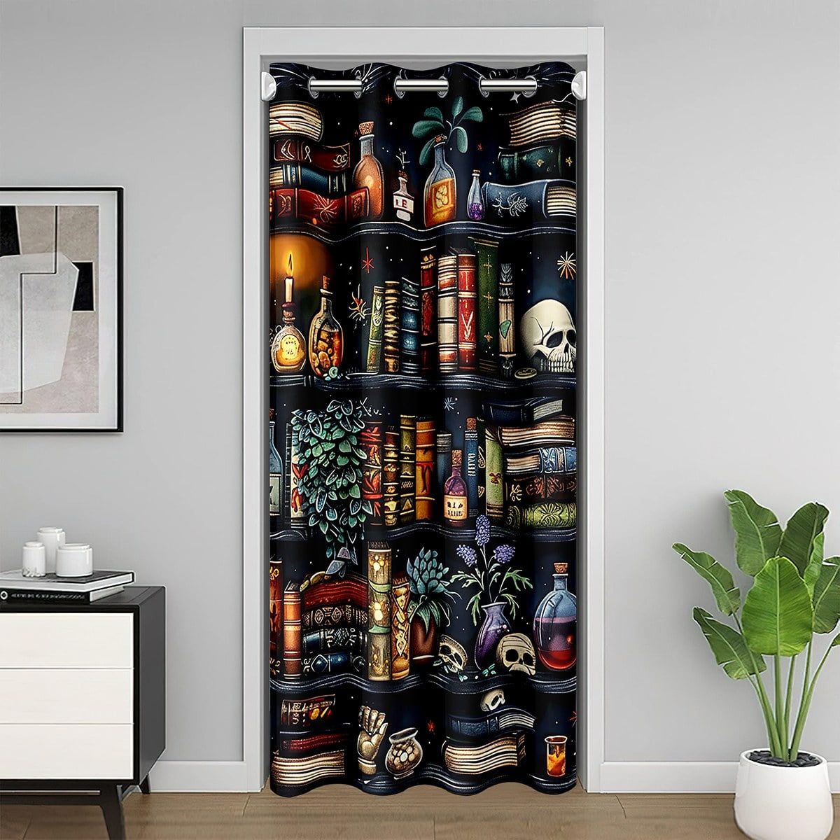 Erosebridal Teenager Retro Halloween Door Curtain Panel 84"x52",Skull ...