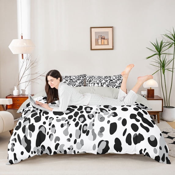 Erosebridal Teens Abstract Leopard Print Duvet Cover Set,Vintage ...