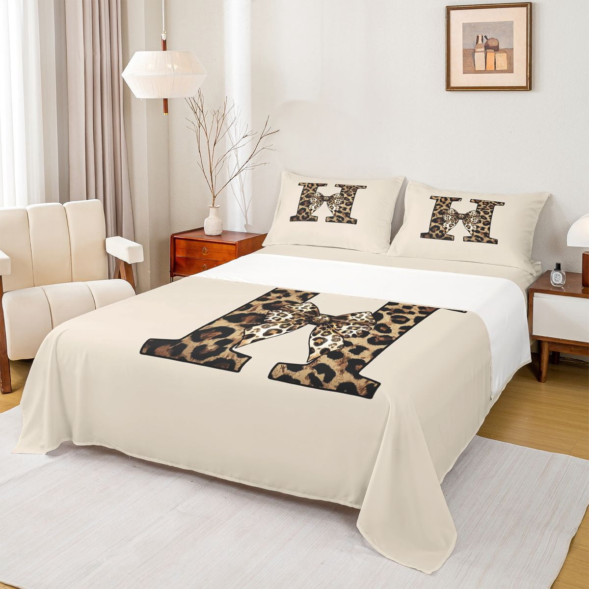 Erosebridal Teens Adults H Personalized Initial Full Size Sheets 4 ...