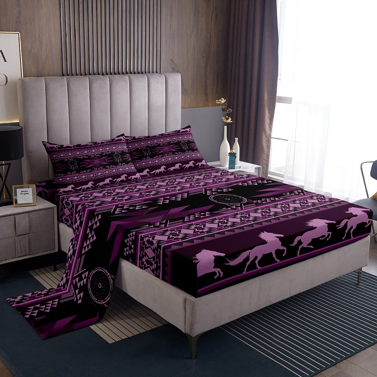 Erosebridal Teens Aztec Sheet Set Full, Western Horse Bedding Sets Full ...
