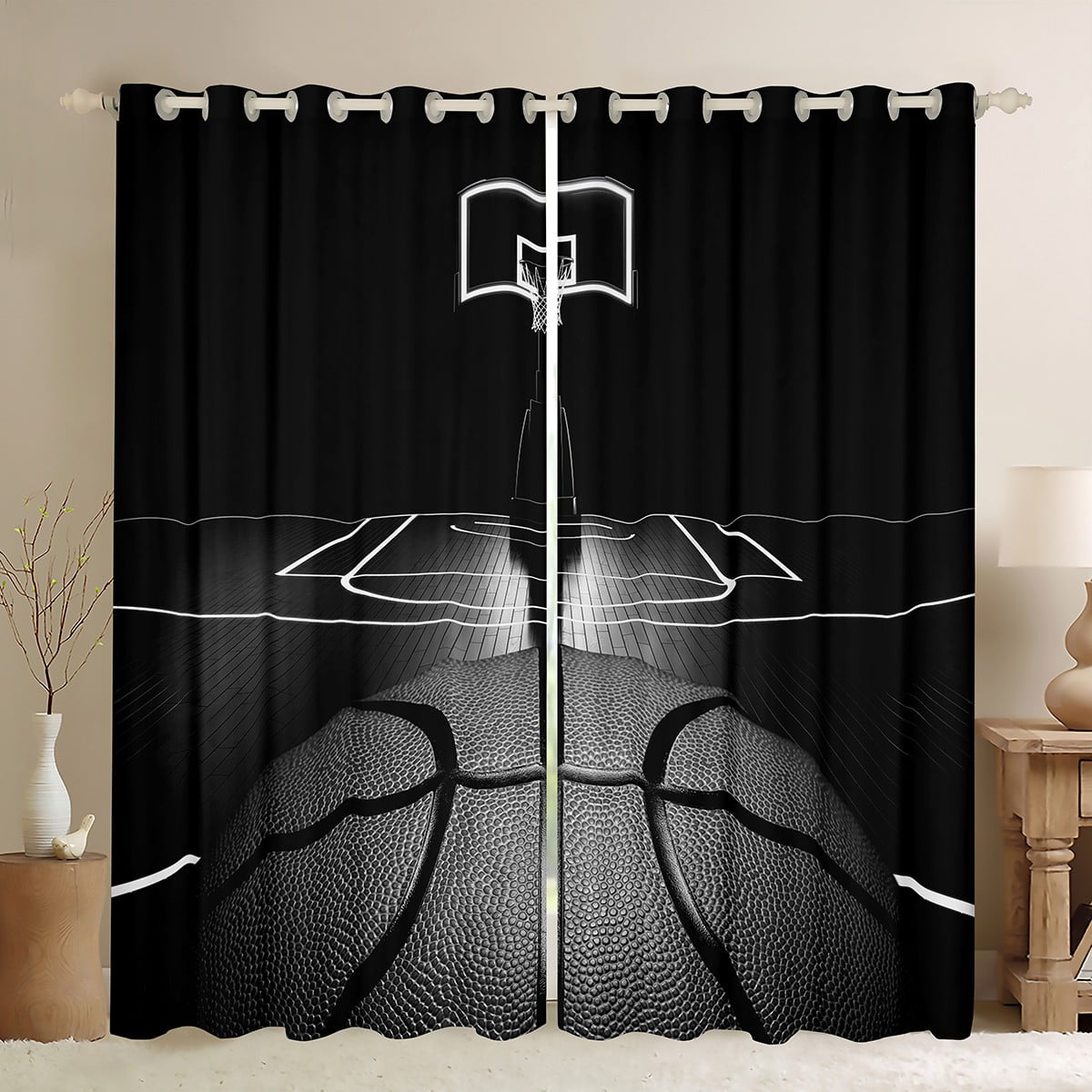 Erosebridal Teens Basketball Curtains for Living Room, Boys Sports 30% ...
