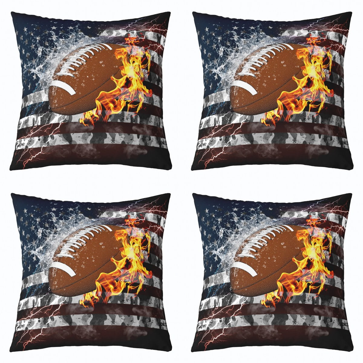 Erosebridal Teens Rugby Throw Pillow Covers 18x18 Set of 4, Ball Sports ...