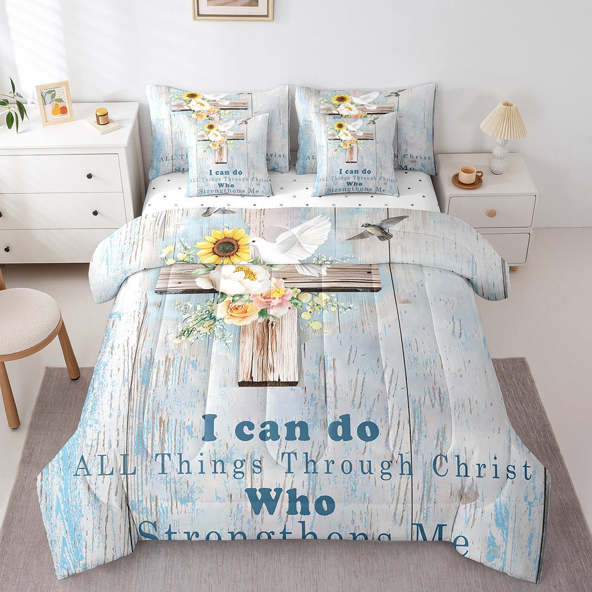 Erosebridal Thanksgiving Comforter Set King Size Bed In A Bag,7 Pieces ...