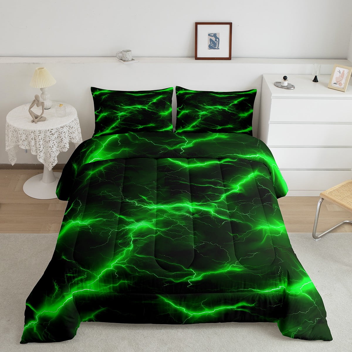 Erosebridal Thunder Lightning Comforter Sets Twin Size, Geometry ...