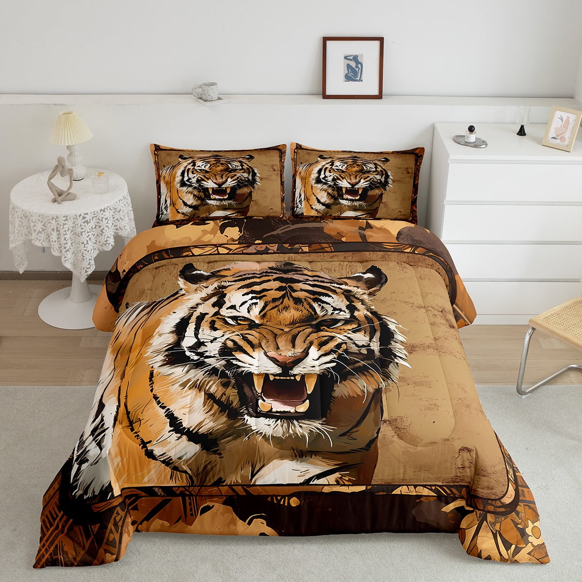 Erosebridal Tiger Bedding Queen Comforter Set for Teens, Jungle ...