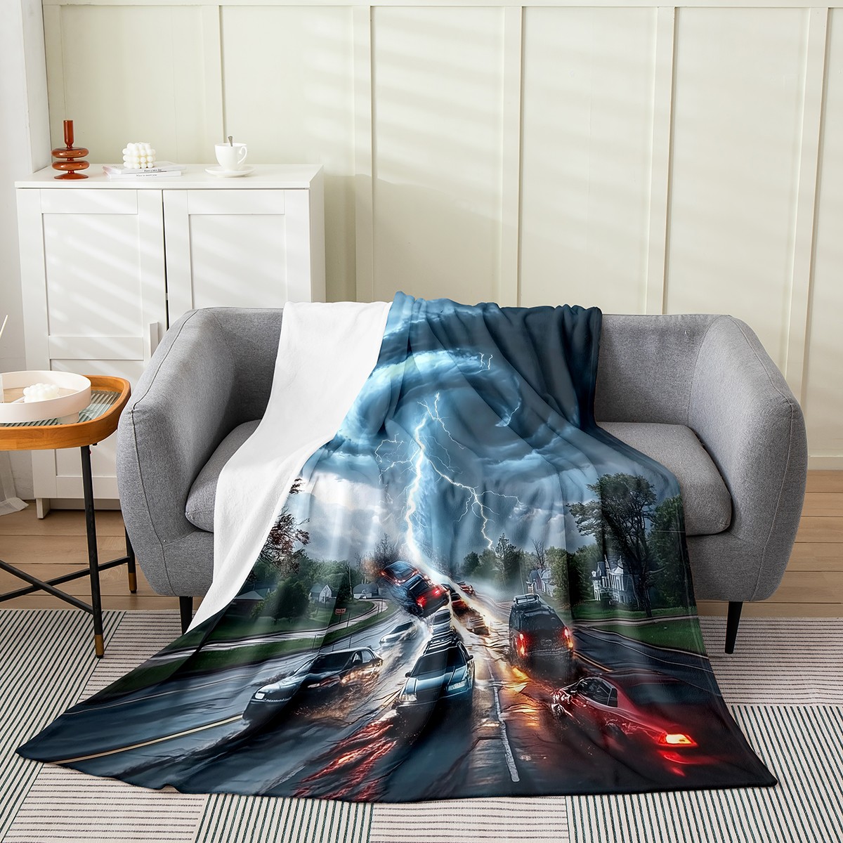 Erosebridal Tornado Blanket,Gothic Tornado Lightning Throw Blanket,Car ...