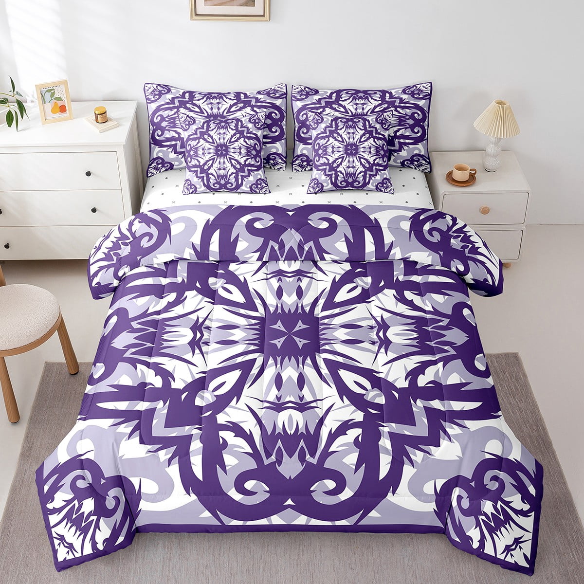 Erosebridal Traditional Flower Bedding Queen Size,Bohemian Theme ...