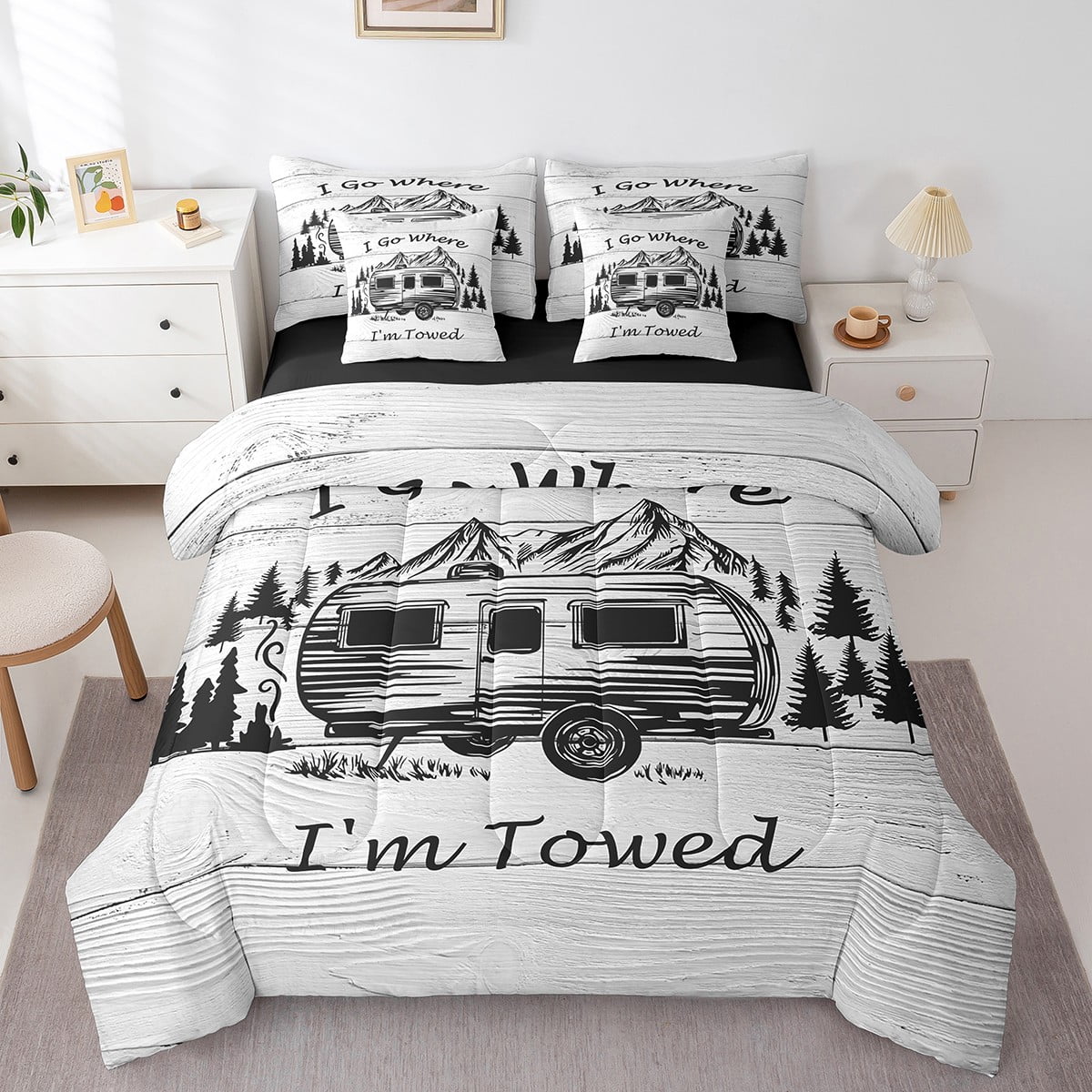 Erosebridal Travel Car Camping Bedding King Size, Old Barn Door Bed in ...