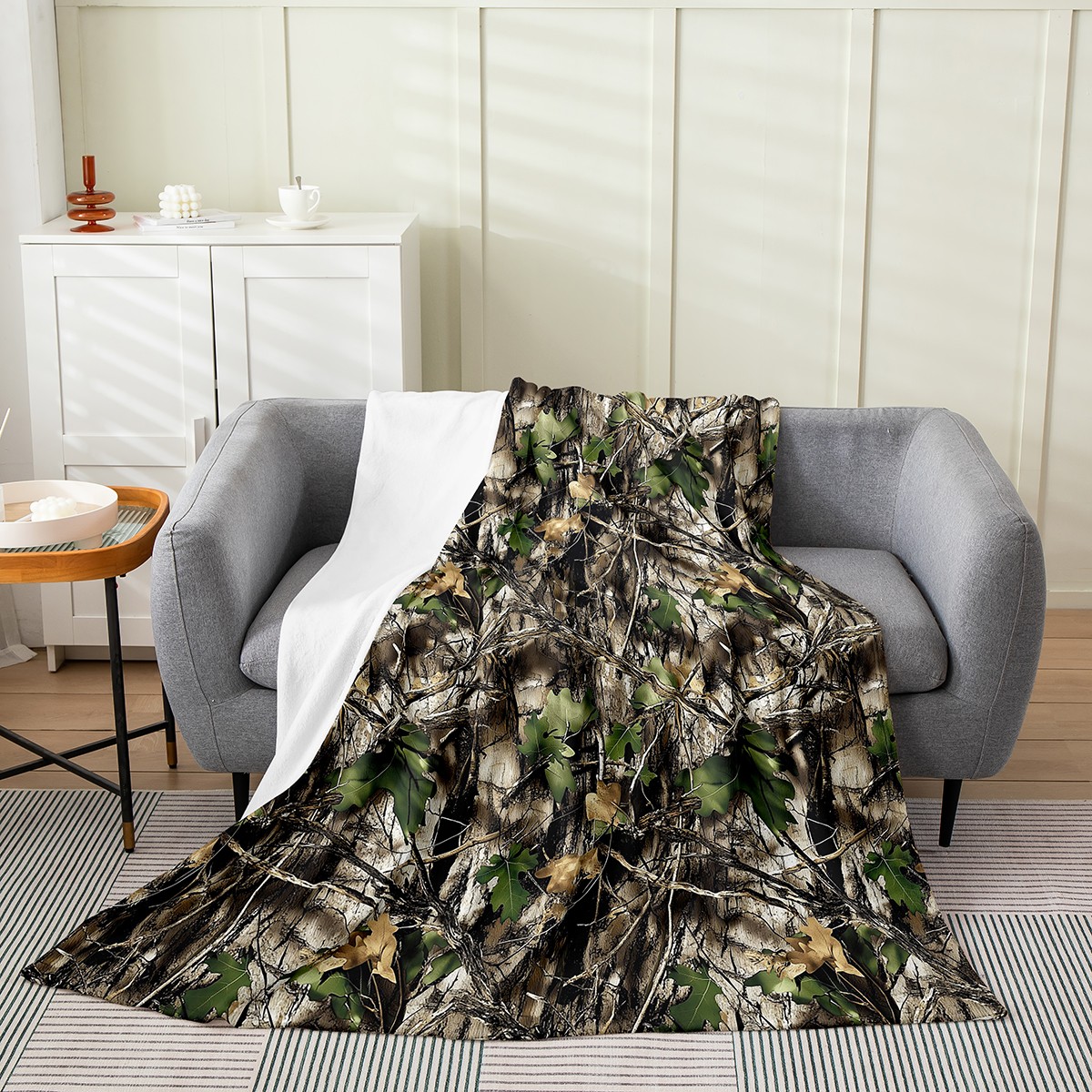 Erosebridal Tree Branch Flannel Blanket 50x60,Nature Theme Sherpa Throw ...
